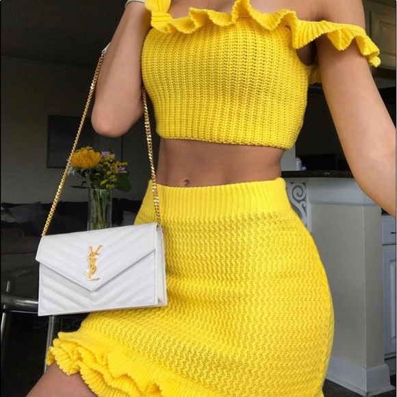 Fashion Nova | Skirts | Yellow Fashion Nova Two Piece | Poshmark
